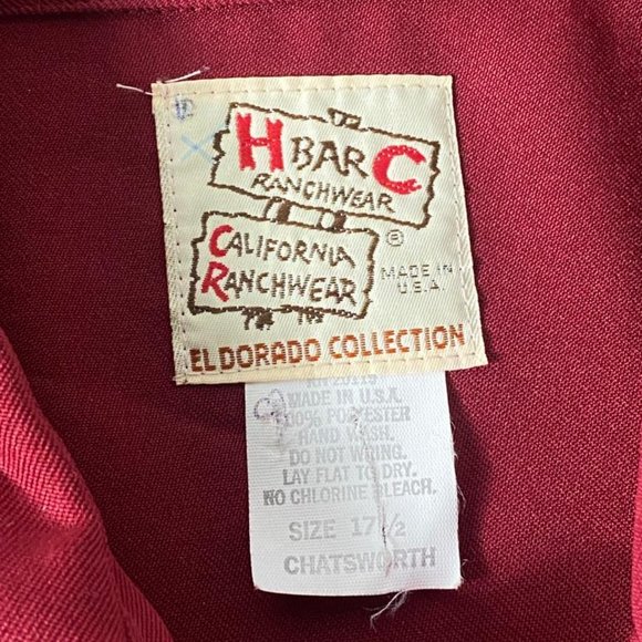 H Bar C | Shirts | Vintage H Bar C California Ranch Wear Mens 75 Large ...